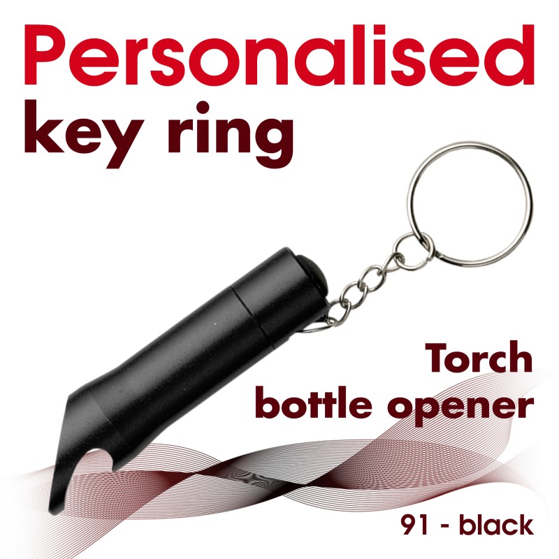Personalised key ring with custom text and image