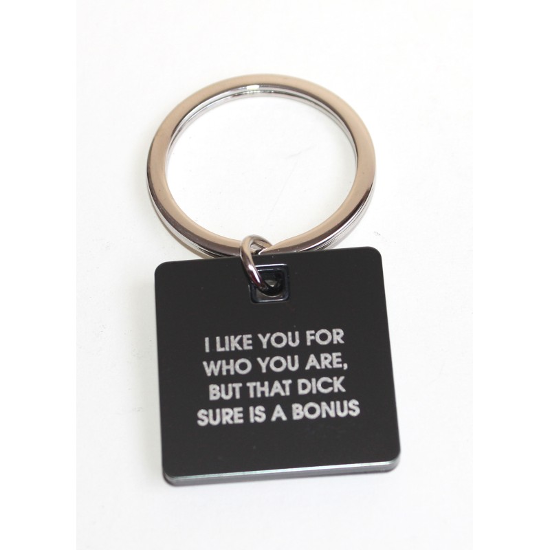 Personalised key ring with custom text and image Engraving - side one-sided