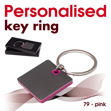 Personalised key ring with custom text and image Engraving - side one-sided