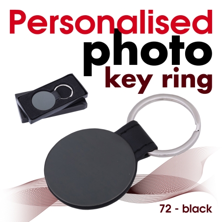 Personalised key ring with custom text and image Engraving - side one-sided